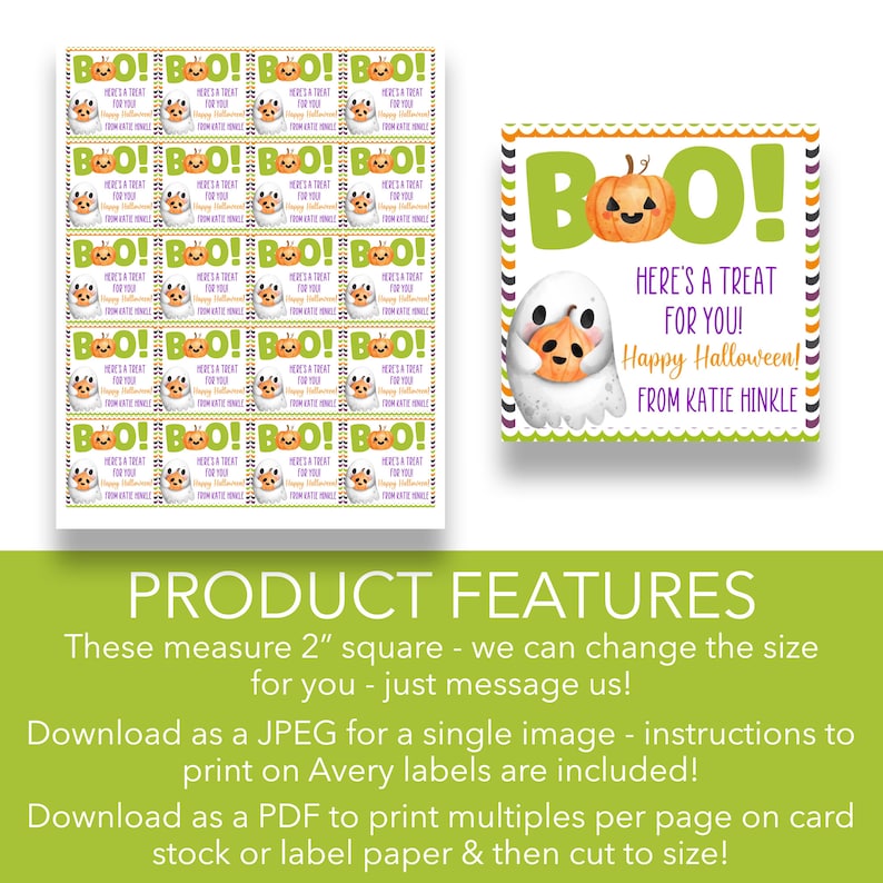 EDITABLE BOO Here's a Treat for You Halloween Treat Tag - Etsy