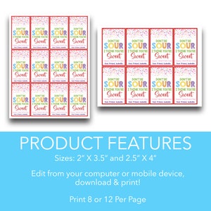 EDITABLE I Don't Be Sour, I Think You're Sweet Valentine's Day Treat ...