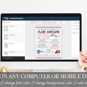 EDITABLE Plane Awesome Teacher Appreciation Week Bundle | Travel Themed ...