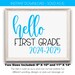 Blue First Day of First Grade Sign Hello 1st Grade 2024 Sign First Day ...