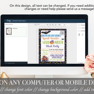 Editable Halloween Block Party Invitation | Halloween Block Party Flyer ...