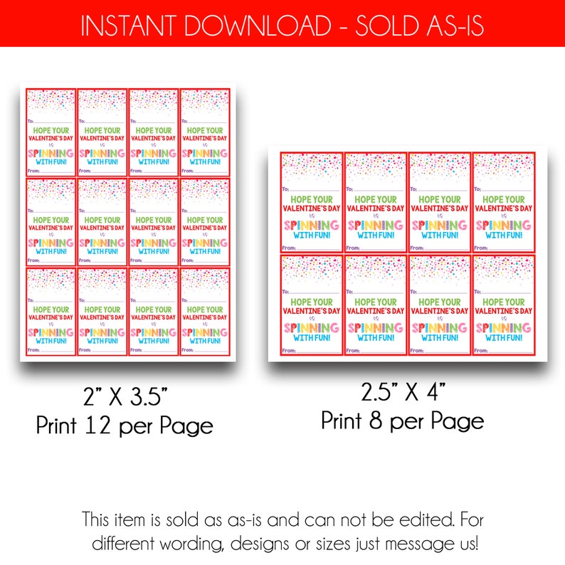 INSTANT DOWNLOAD | Hope You Have a Spinning Valentine's Day |spinner ...