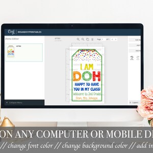 EDITABLE Bright I Am Doh Excited to Have You in My Class Back to School ...