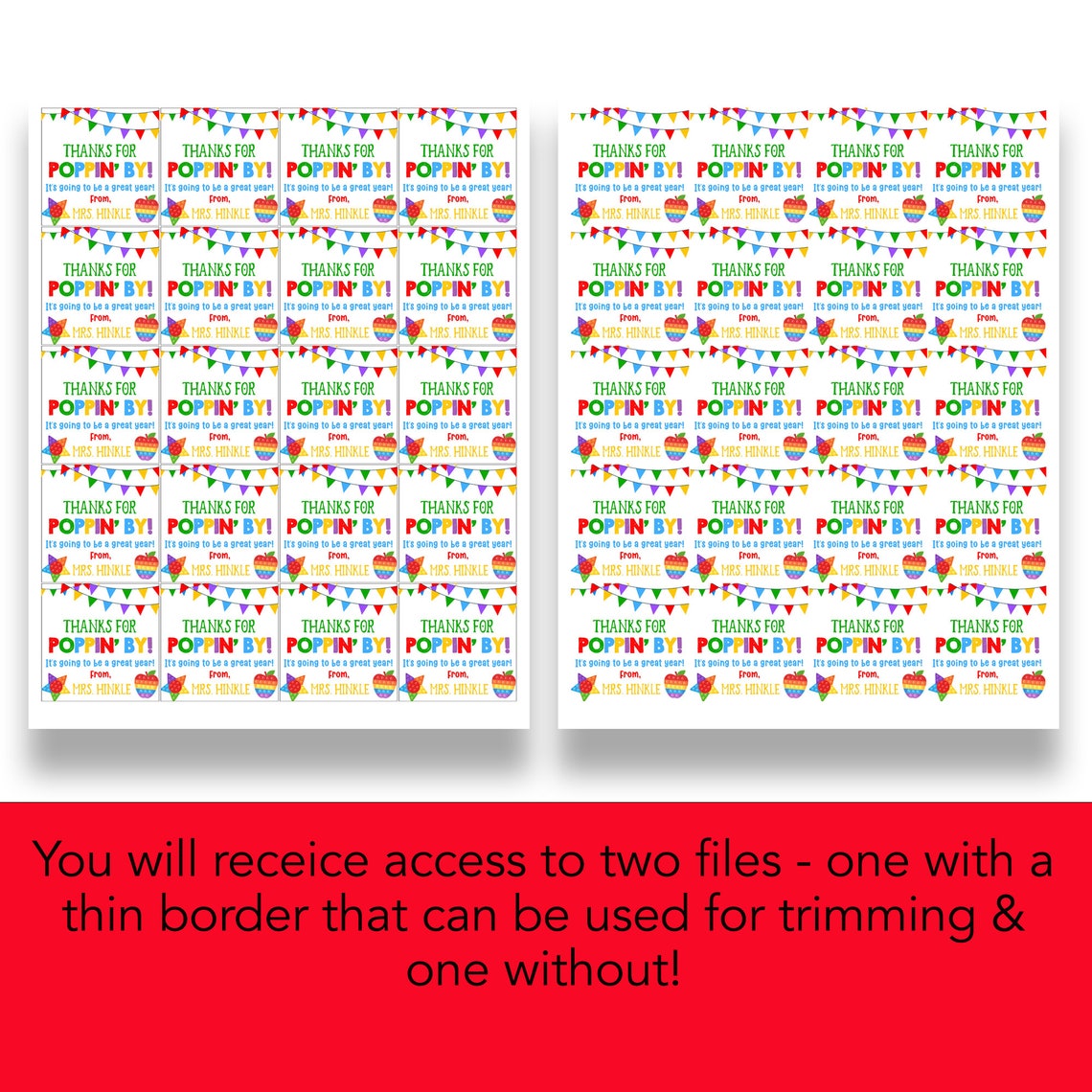 Editable Thanks for Poppin' by Welcome Back to School Tags | Pop It ...