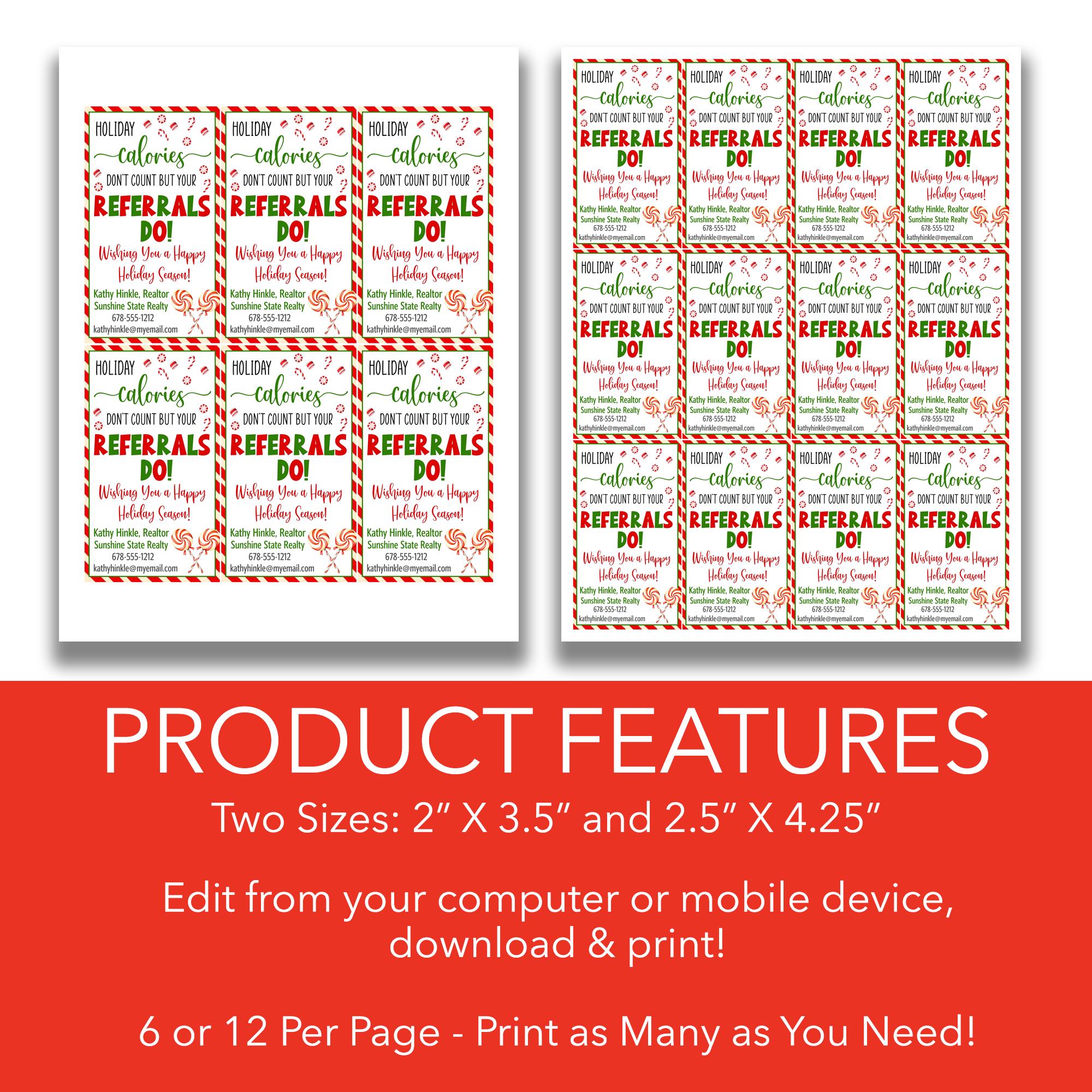 EDITABLE Calories Don't Count but Your Referrals Do Christmas Marketing ...