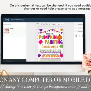 EDITABLE Pumpkin Painting Fundraiser Flyer | Halloween Fundraiser Flyer ...