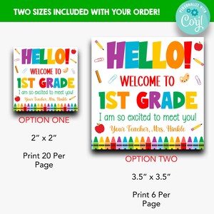 EDITABLE Welcome Back to School Kids Favor Tags for Any Grade ...