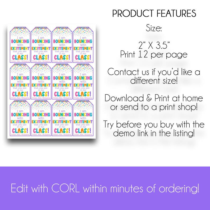 EDITABLE Pastel I Am Bouncing With Excitement That You Are in My Class ...