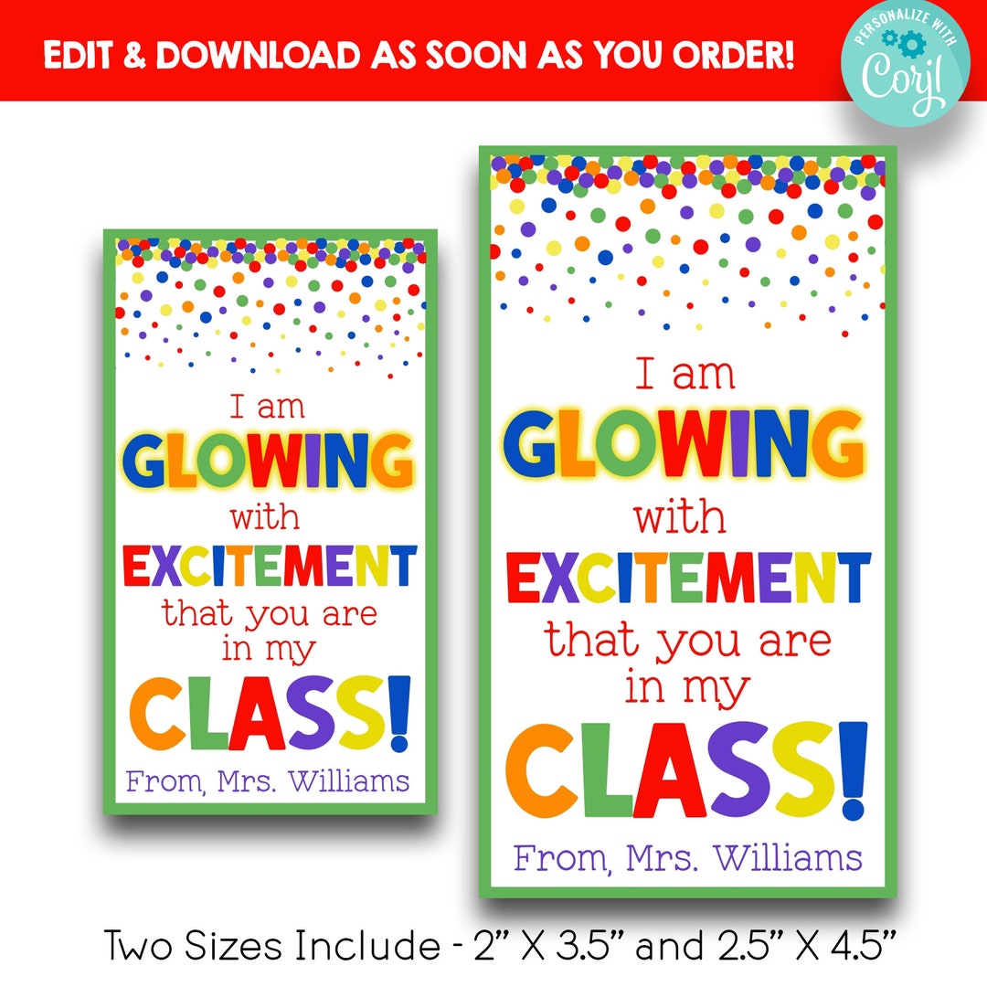 EDITABLE Bright Back to School Survival Kit Tags | I Am Glowing With ...