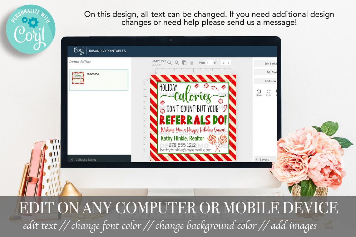 EDITABLE Holiday Calories Don't Count but Your Referrals Do Candy Treat ...