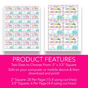 EDITABLE Goldfish Valentine Favor Tags | You Are O-fish-ally Awesome ...