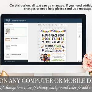 EDITABLE Halloween Costume Contest Voting Sign & Voting Ballots ...