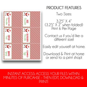 EDITABLE Santa Food Tent Labels | Santa Food Signs | Christmas Food ...