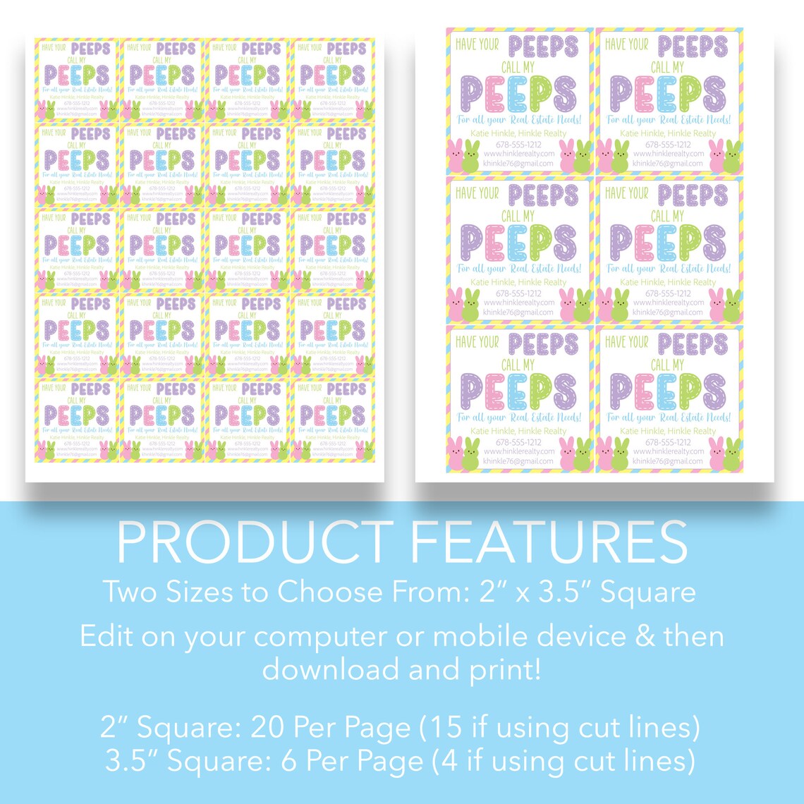 EDITABLE Have Your Peeps Call My Peeps Easter Marketing Gift Tags ...