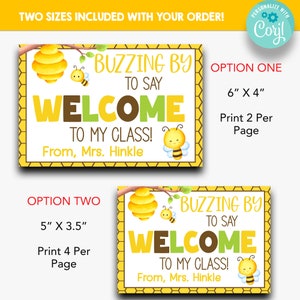 EDITABLE Just Buzzing by to Say Welcome to My Class Postcard | Hello ...