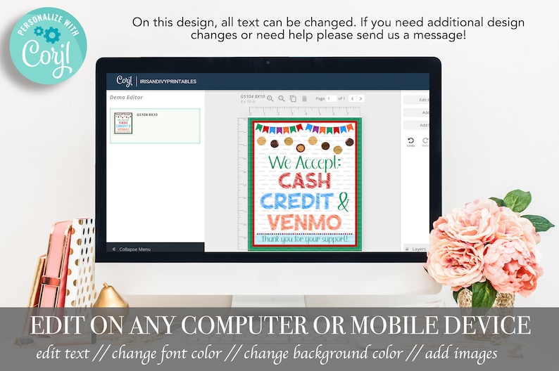 EDITABLE Payment Types Sign We Accept Cash Credit Venmo Sign - Etsy