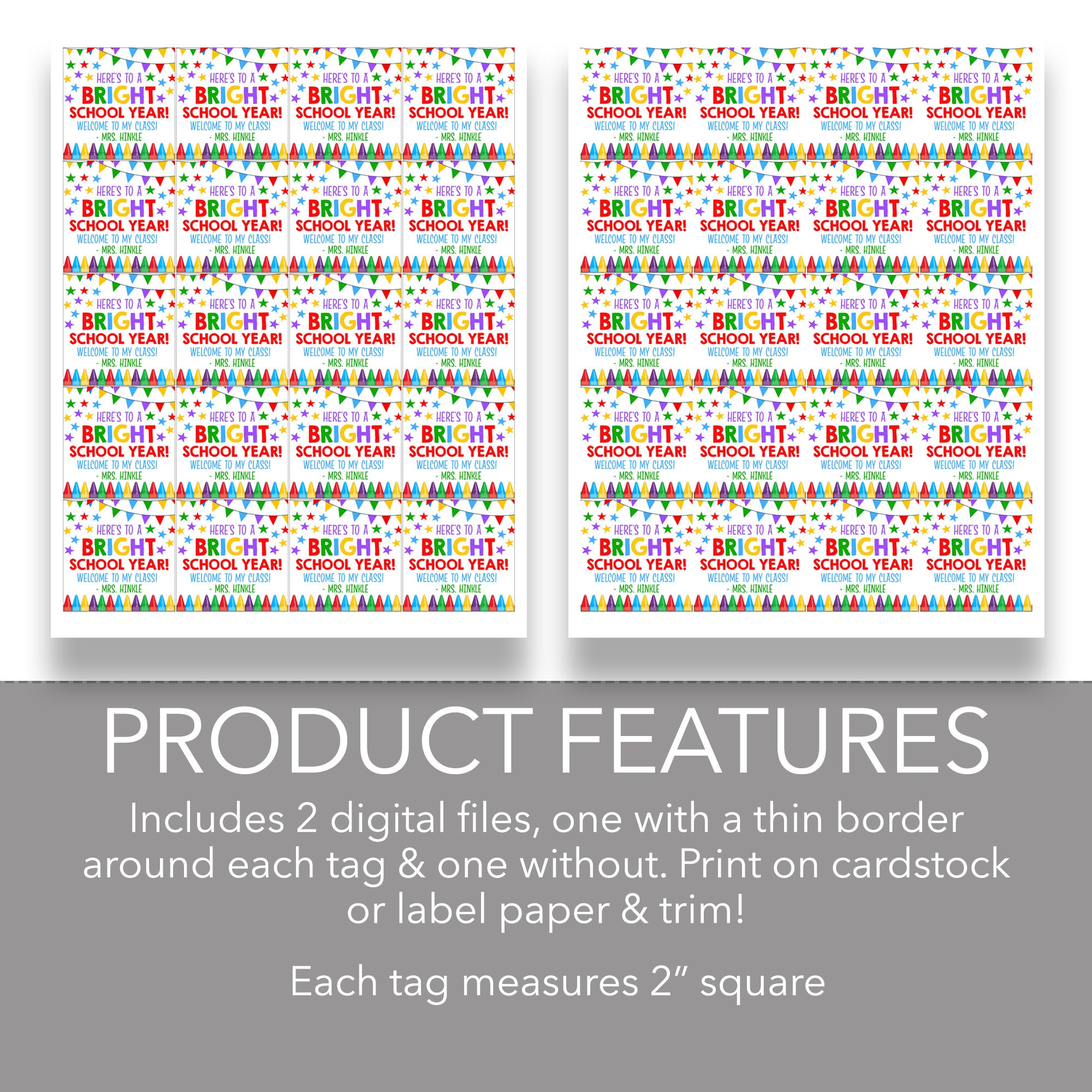 Editable Welcome Back to School Treat Tags | Bright Year School Open ...