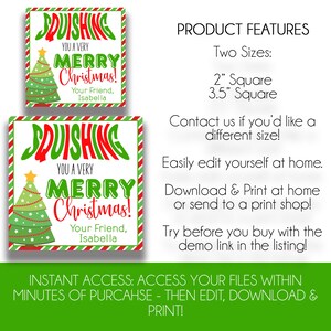 EDITABLE Squishing You a Merry Christmas Gift Tags | Kids Squish Toy ...