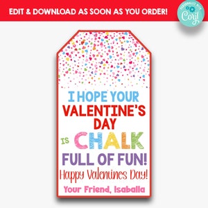 EDITABLE I Hope Your Valentine's Day is Chalk Full of Fun Valentine's ...
