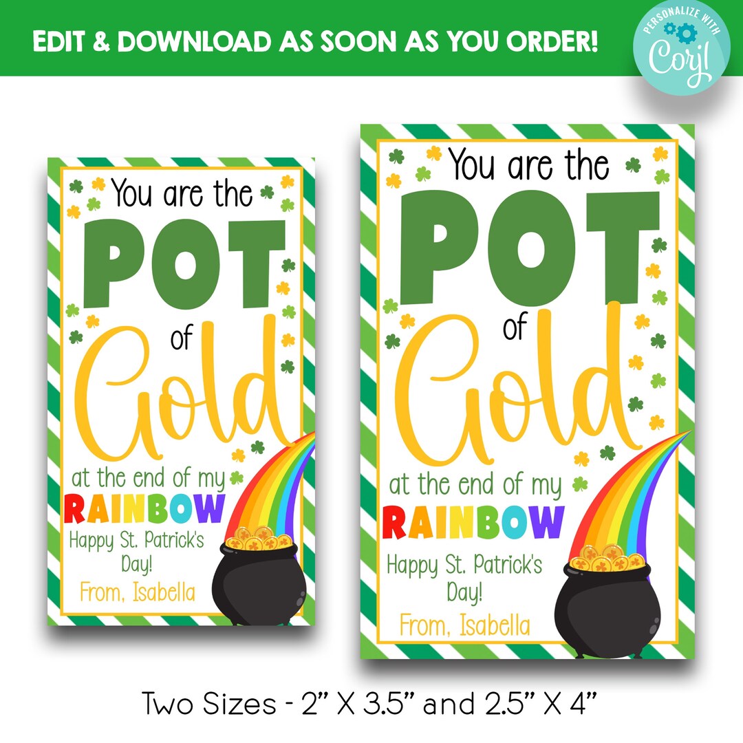 EDITABLE You Are the Pot of Gold at the End of My Rainbow St. Patrick's ...