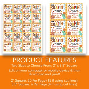 EDITABLE Soapin' You Have a Happy Thanksgiving Square Gift Tag | Soap ...