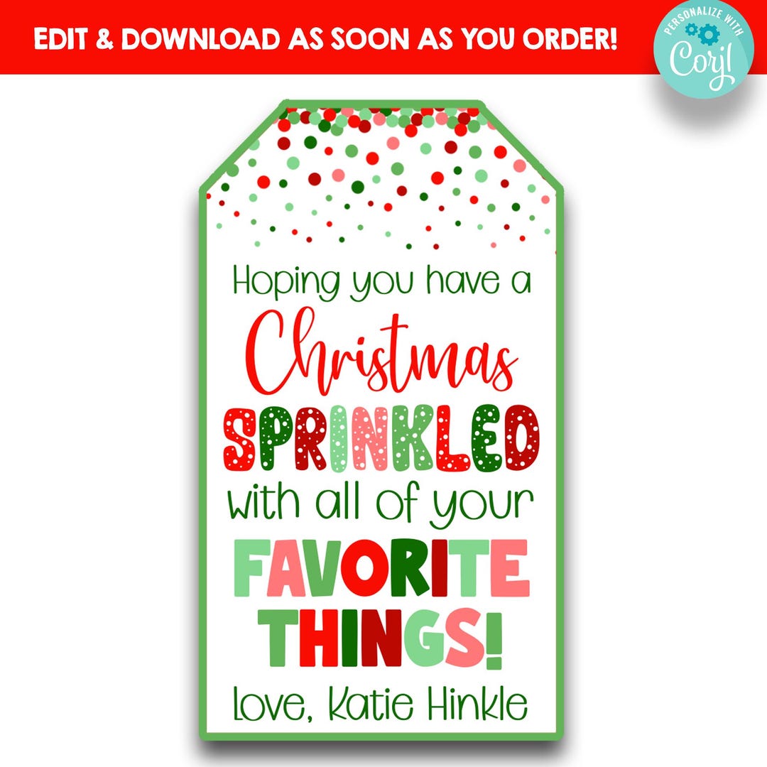 EDITABLE Hoping You Have A Christmas Sprinkled With All Your Favorite ...