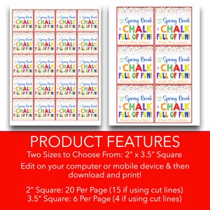 EDITABLE I Hope Your Spring Break is Chalk Full of Fun Square Treat Bag ...