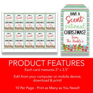 EDITABLE Have a Scentsational Christmas Gift Tag | Candle Gift Tag ...