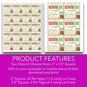 EDITABLE Cookie Appreciation Gift Tag | No Matter How the Cookie ...