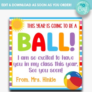 EDITABLE This Year is Going to Be a Ball Back to School Treat Tags ...