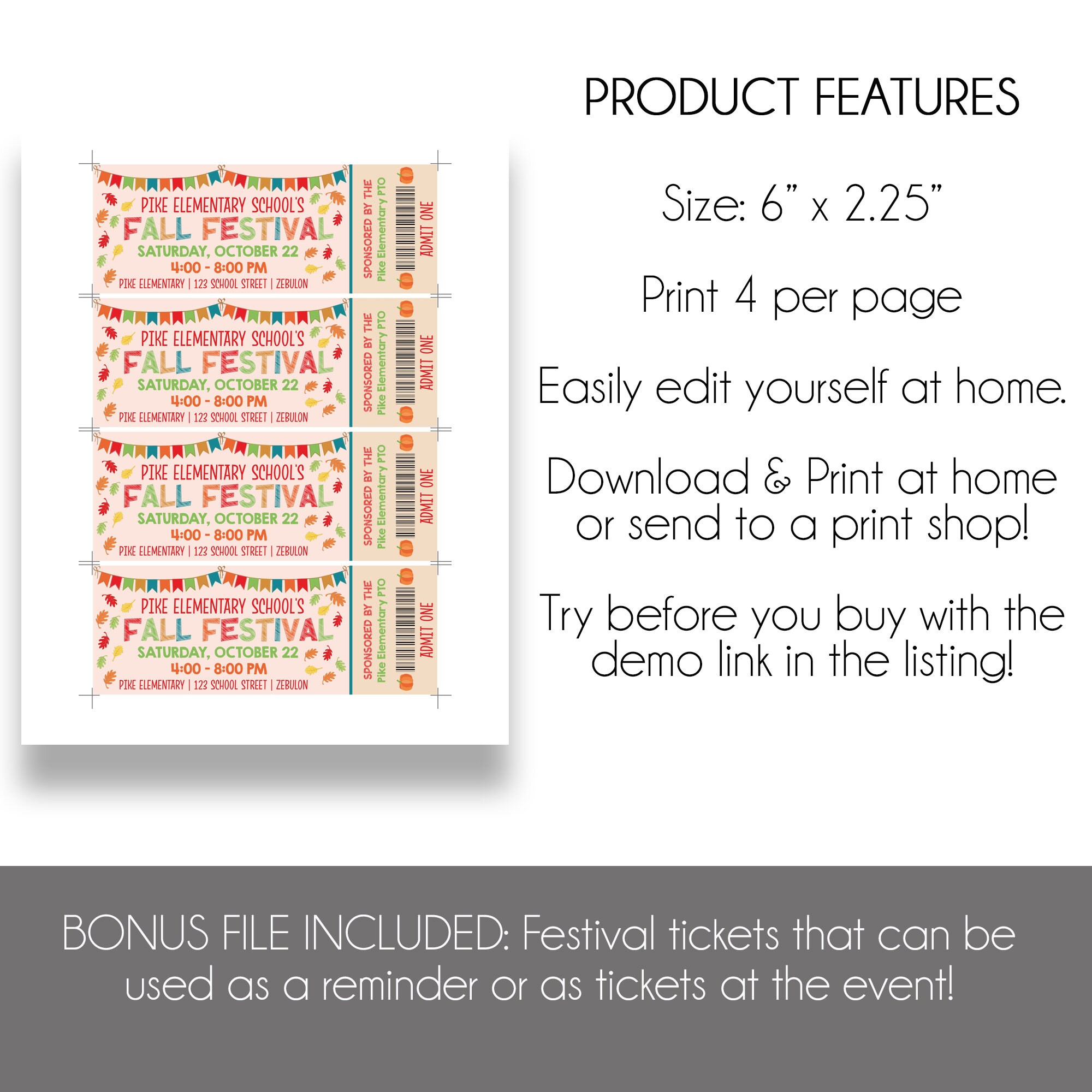 EDITABLE Fall Festival Flyer Printable Fall Festival - Etsy