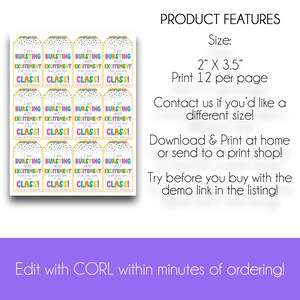 EDITABLE Pastel I Am Bursting With Excitement That You Are in My Class ...