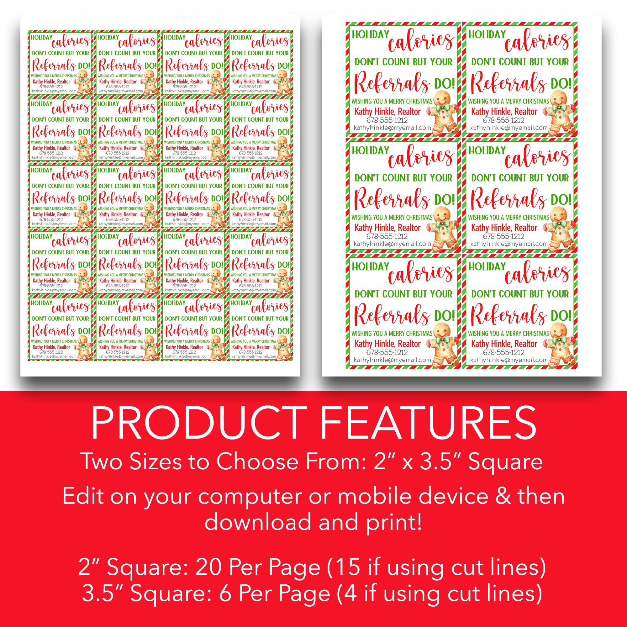 EDITABLE Holiday Calories Don't Count but Your Referrals Do Marketing ...