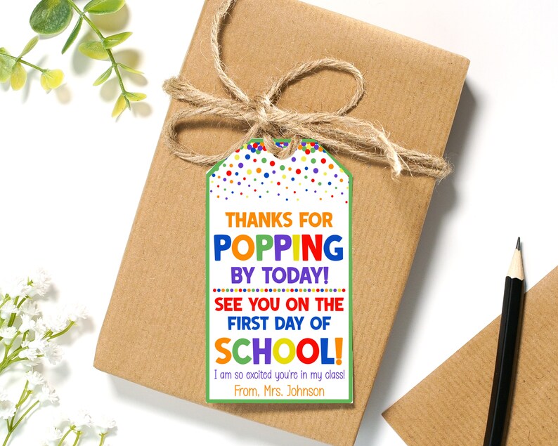 EDITABLE Thanks for Popping by Back to School Kid's Treat Tags | School ...