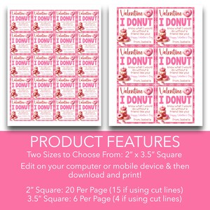 EDITABLE Valentine's Day Donut Treat Tag | I Donut Know What I Would Do ...