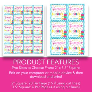 EDITABLE Hope Your Summer is Bubbles of Fun Kids Gift Tags | End of ...