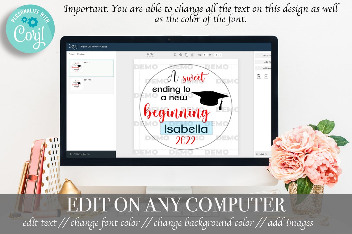 INSTANT DOWNLOAD Editable/printable Sweet Ending Graduation - Etsy