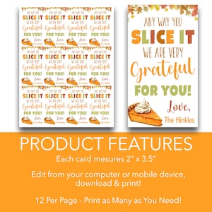 EDITABLE Any Way You Slice It We Are Grateful for You Thanksgiving Pie ...