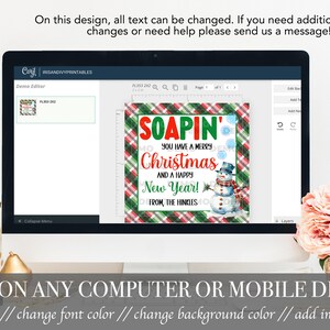 EDITABLE Soapin' You Have a Merry Christmas Square Gift Tags | Soap ...