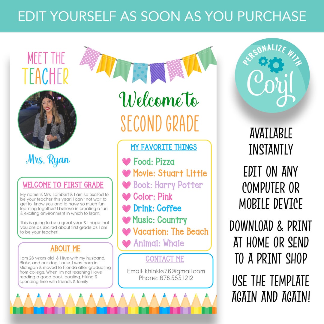 EDITABLE Pastel Meet the Teacher Flyer | Printable Back to School ...