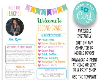 Meet the Teacher Editable Newsletter Template, Back to School Welcome ...