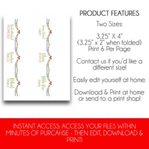 EDITABLE Christmas Party Food Table Tents | Christmas Place Cards ...