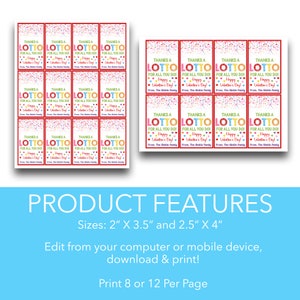 EDITABLE Thanks a Lotto for All You Do Valentine's Gift Tag | Lottery ...