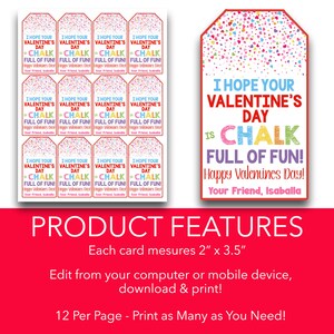 EDITABLE I Hope Your Valentine's Day is Chalk Full of Fun Valentine's ...