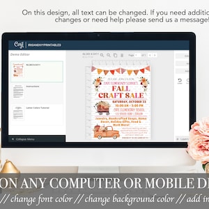 EDITABLE Fall Craft Sale Flyer | Fall Market Flyer | Printable Harvest ...