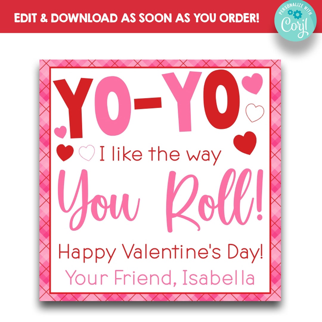 EDITABLE Valentine's Day Gift Tags | Yo-yo Valentine's Gift Tags | I ...