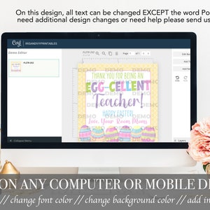 EDITABLE Thank You for Being an Egg-cellent Teacher Gift Tags ...