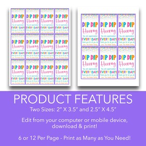 EDITABLE Pastel Dip Dip Hooray You Are Appreciated Every Day ...