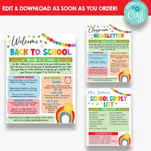EDITABLE Back to School Classroom Information Bundle | Back to School ...