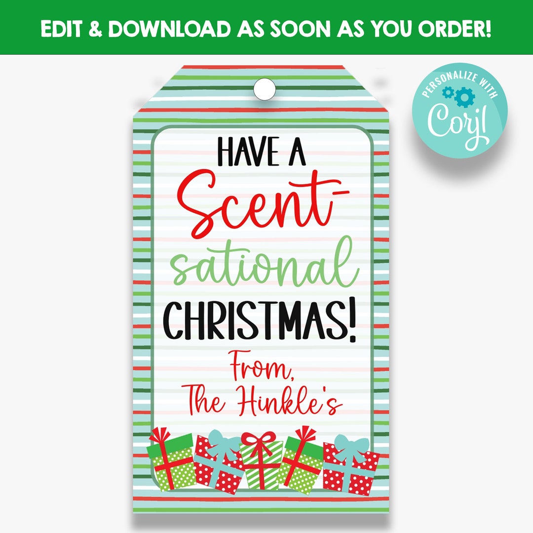 EDITABLE Have a Scentsational Christmas Gift Tag | Candle Gift Tag ...